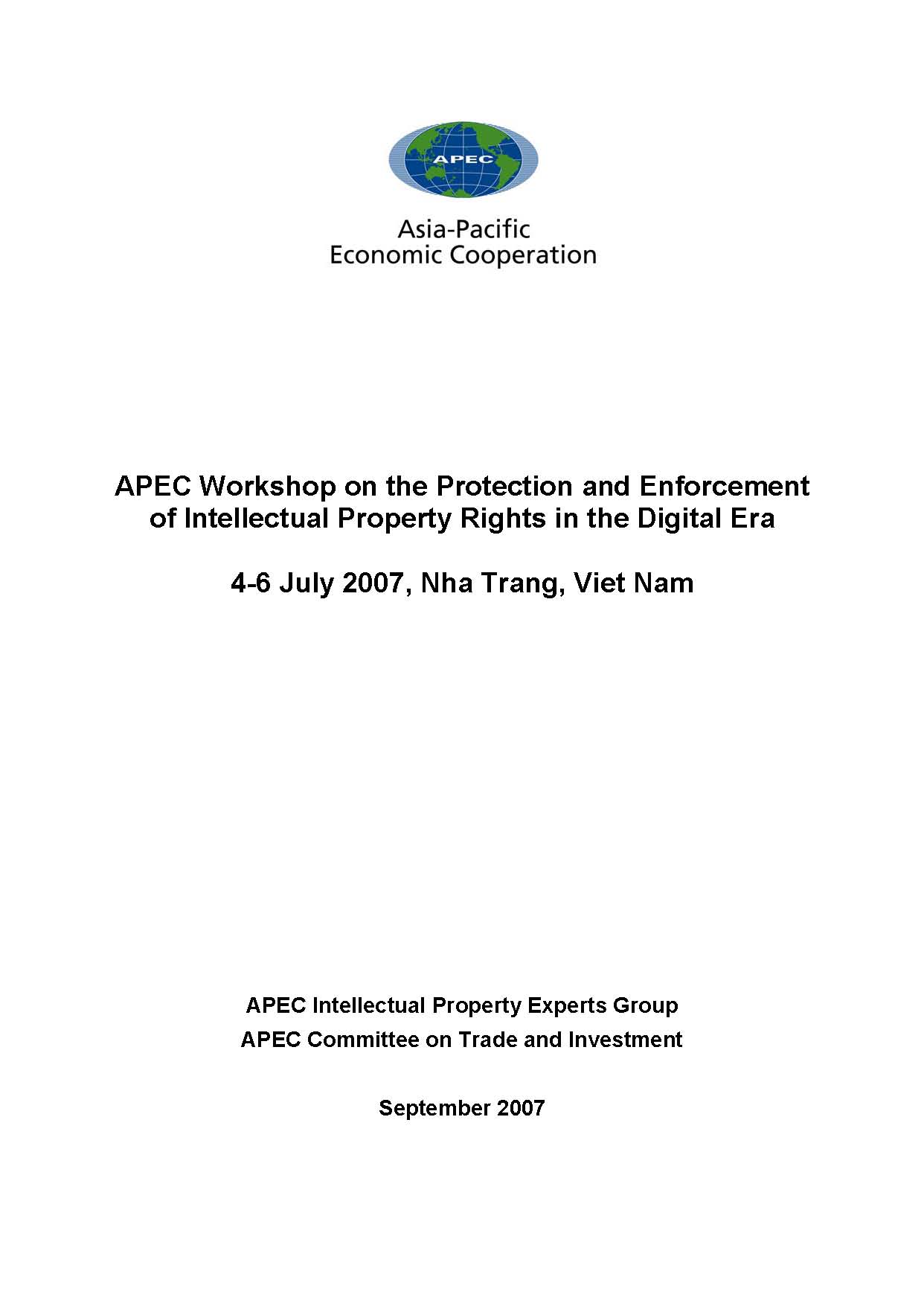 APEC Workshop on the Protection and Enforcement of Intellectual ...
