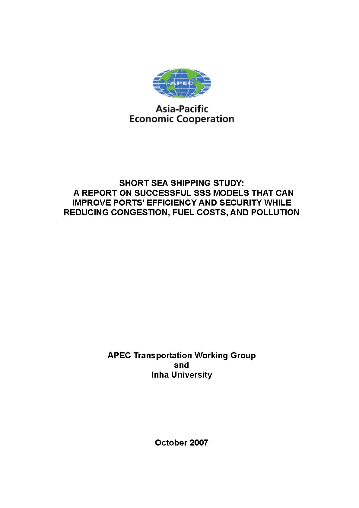 Short Sea Shipping SSS Study A Report on Successful SSS Models that Can ...