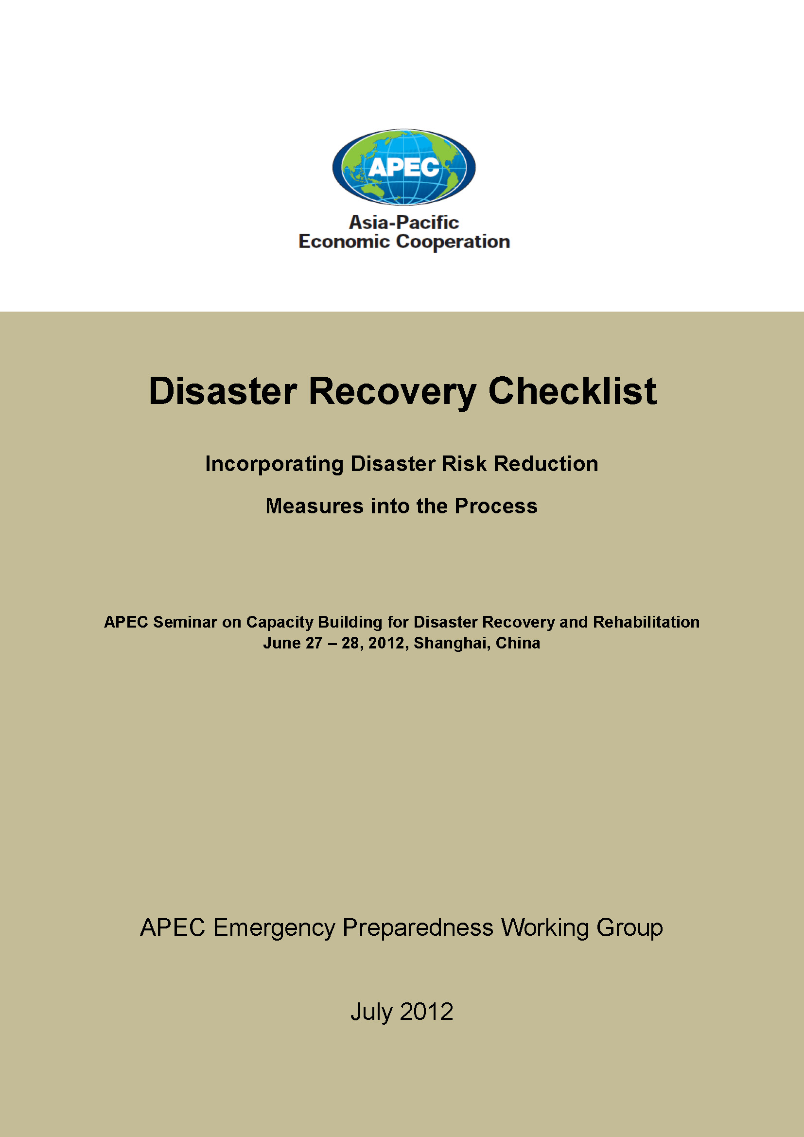 Disaster Recovery Checklist