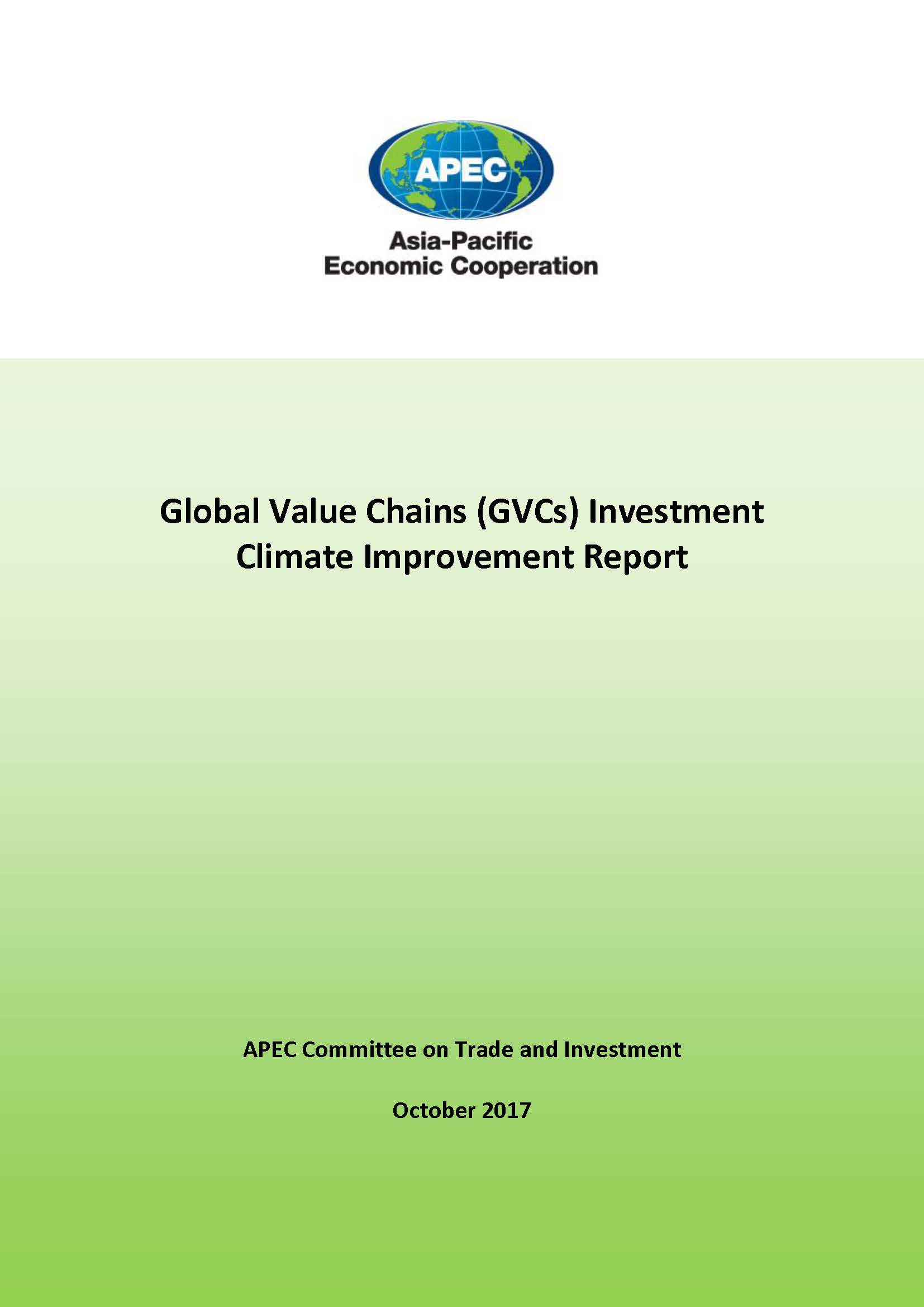 Global Value Chains GVCs Investment Climate Improvement Report